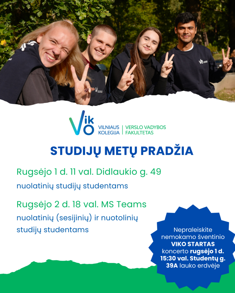 AKTUALI INFORMACIJA ĮSTOJUSIEMS! – VIKO Verslo Vadybos Fakultetas